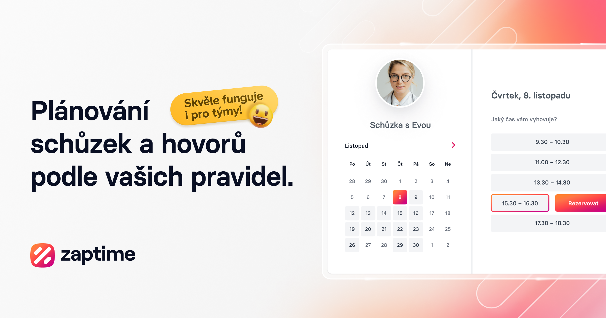 Plánování schůzek a dalších vašich událostí. Zdarma a česky. | Zaptime